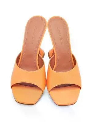 Amina Muaddi Lupita Sculptural Heel Sandals - Orange