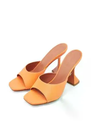 Amina Muaddi Lupita Sculptural Heel Sandals - Orange