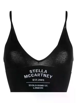 Stella McCartney Logo-print Ribbed Knit Bra - Black