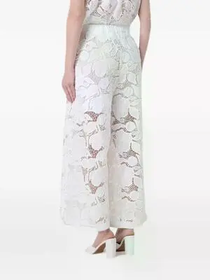 MEIMEIJ Floral-lace Wide-leg Trousers - White