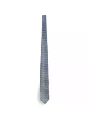 FERRAGAMO Gancini Silk Tie - Blue