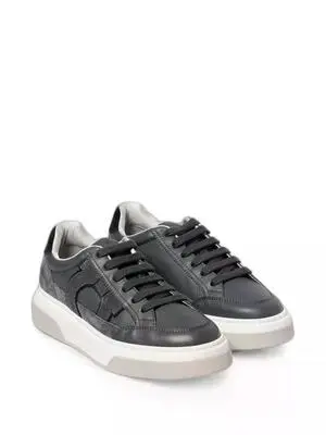 FERRAGAMO Gancini Panelled Leather Sneakers