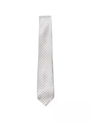 Emporio Armani Satin-finish Geometric Tie - Grey
