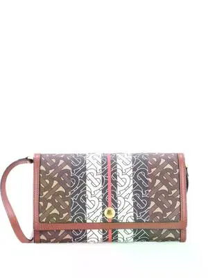 Burberry Monogram E-canvas Small Shoulder Bag - Brown