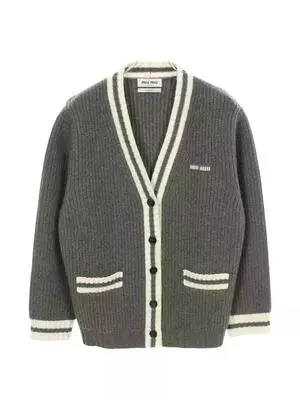 Miu Miu Striped V-neck Cardigan