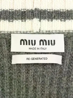 Miu Miu Striped V-neck Cardigan