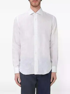 Eleventy Long-sleeve Linen Shirt - White