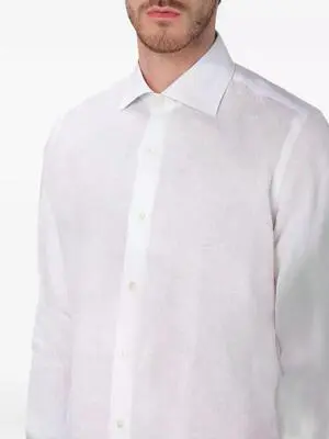Eleventy Long-sleeve Linen Shirt - White