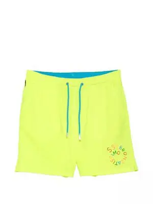 MC2 SAINT BARTH Embroidered Drawstring Swim Shorts - Yellow