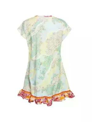 Emilio Pucci Floral Print Flounce Mini Dress