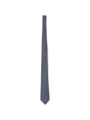 Zegna Geometric Print Silk Tie - Blue