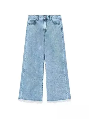 Emporio Armani Acid Wash Frayed Hem Jeans - Blue