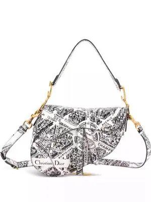 Dior Saddle Handbag With Strap - Black