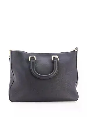 Fendi Selleria Ff Handle Tote Leather Medium Satchel - Black