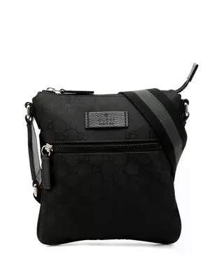 Gucci Gg Nylon Web Crossbody Bag - Black