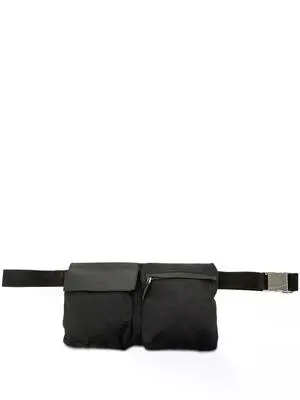 Gucci Gg Canvas Double Pocket Belt Bag - Black