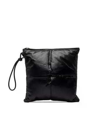 Bottega Veneta Nappa Intrecciato Padded Square Wristlet Pouch Clutch Bag - Black