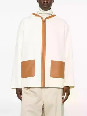 Max Mara Hooded Jacket With Leather Trims