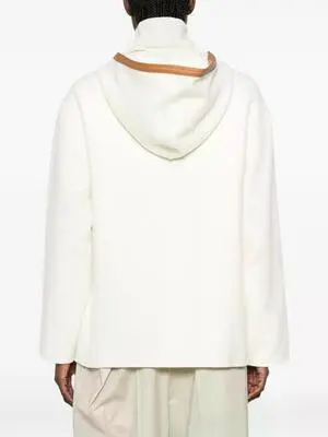 Max Mara Hooded Jacket With Leather Trims
