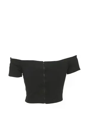 Alice + Olivia Off-shoulder Jersey Cropped Top