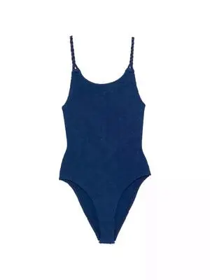 Hunza G Camille Braided-strap Swimsuit - Blue