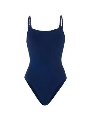 Hunza G Camille Crinkle-effect One Piece Swimsuit - Blue