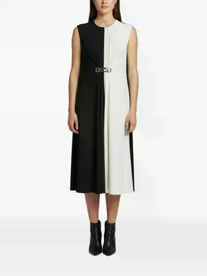 Sportmax Defile Two-tone Crepe Midi Dress - Black