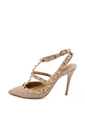 Valentino Garavani Rockstud Pointed-toe Pumps - Neutrals