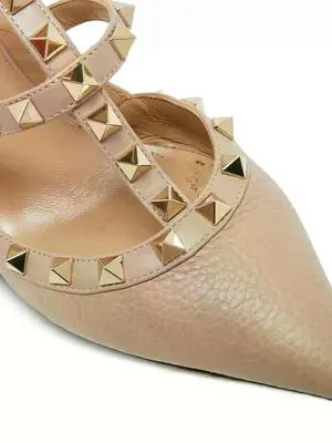 Valentino Garavani Rockstud Pointed-toe Pumps - Neutrals