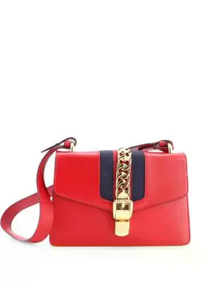 Gucci Sylvie Leather Small Shoulder Bag - Red