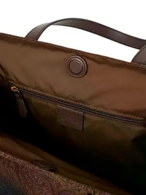 Etro Unfold Me Nylon Tote Bag With Degradé Arnica Motif - Brown