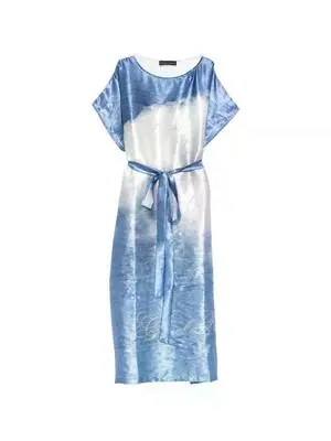 BARBARA BOLOGNA Cat Print Midi Dress - Blue