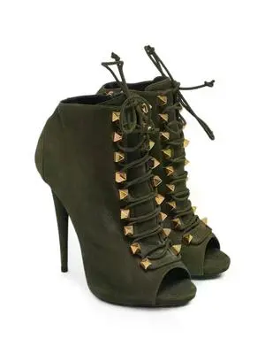 GIUSEPPE ZANOTTI Studded Lace-up Ankle Boots