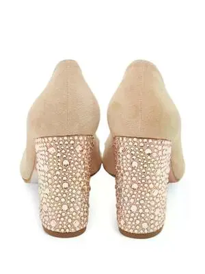 GINA Crystal Embellished Block-heel Pumps