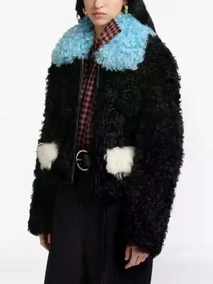 Marni Shearling Jacket With Colour-block Details