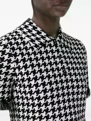 Alexander McQueen Houndstooth Fringed Polo Shirt