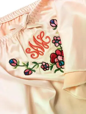 Stella McCartney Floral-embroidered Satin Pyjama Bottoms