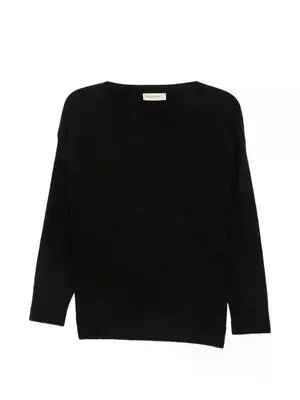 SERGIO MORETTI FIRENZE Boat Neck Long Sleeve Sweater - Black