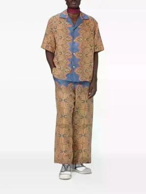 Valentino Garavani Graphic Print Linen Trousers - Neutrals