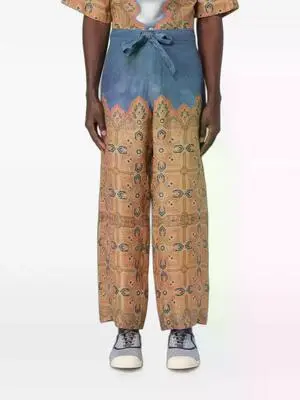 Valentino Garavani Graphic Print Linen Trousers