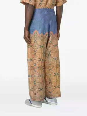 Valentino Garavani Graphic Print Linen Trousers
