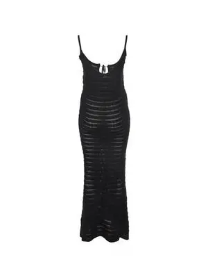 424 Serena Embellished Crochet-knit Maxi Dress - Black