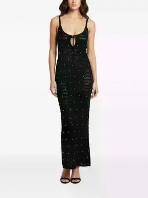 424 Serena Embellished Crochet-knit Maxi Dress