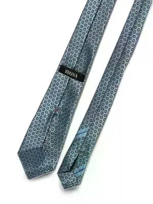 Zegna Jacquard Silk Tie - Blue