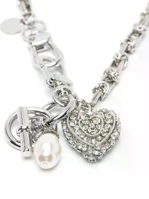 N°21 Crystal-embellished Heart Pendant Necklace