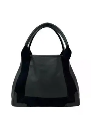 Balenciaga Calfskin Perforated Cabas Tote Xs Satchel - Black