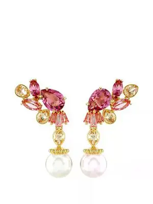 SWAROVSKI Drop Pearl Crystal-embellished Earrings - Pink