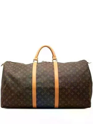 LOUIS VUITTON Monogram Keepall 60 Travel Bag - Brown