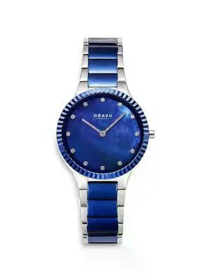 OBAKU Linje 31mm Watch With Crystal Indices - Blue