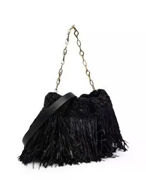 Ba&sh June Raffia Clutch Bag